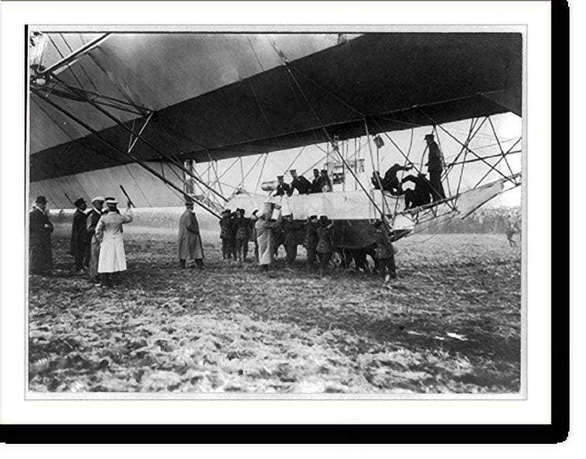 Historic Print, Zeppelin landing in presence of Count Zeppelin and ...