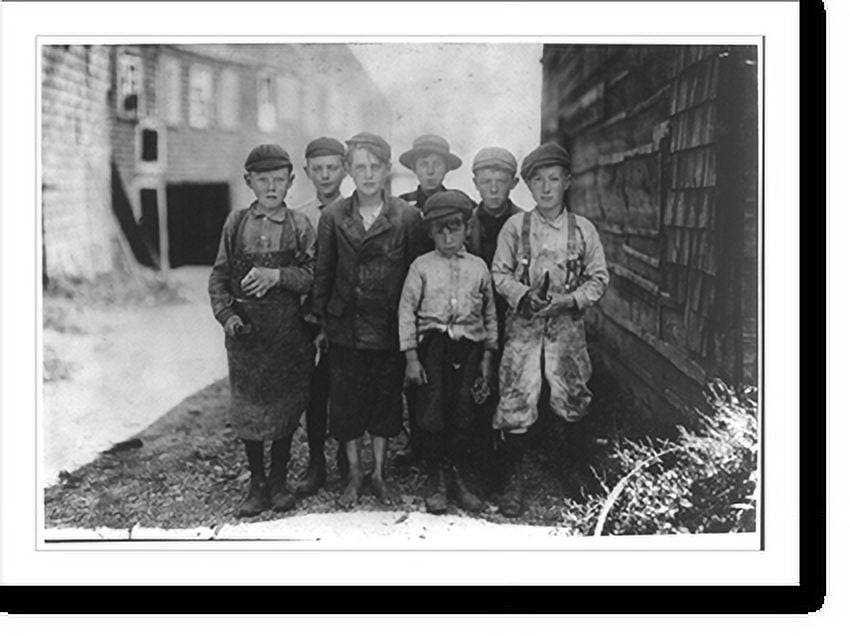 Historic Print, All these boys are cutters in the Seacoast Canning Co ...