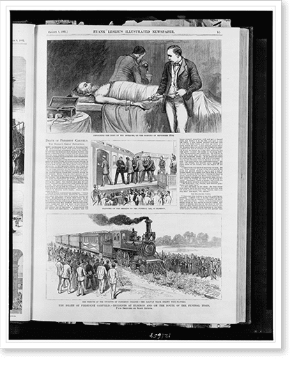 Historic Print, The death of President Garfield - incidents at Elberon and on the route of the ...