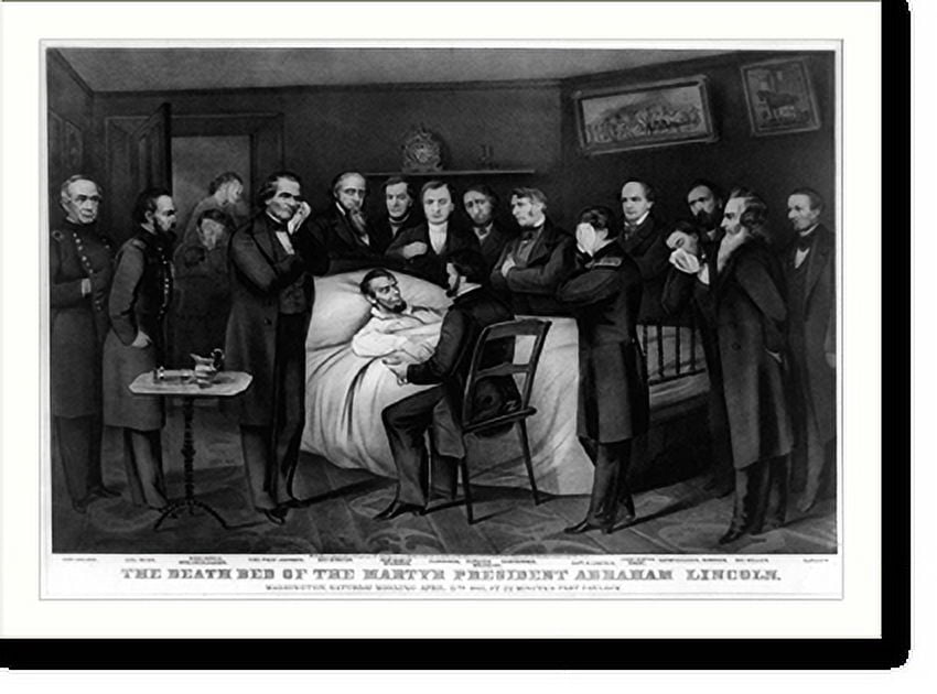 Historic Print, The death bed of the martyr President Abraham Lincoln ...