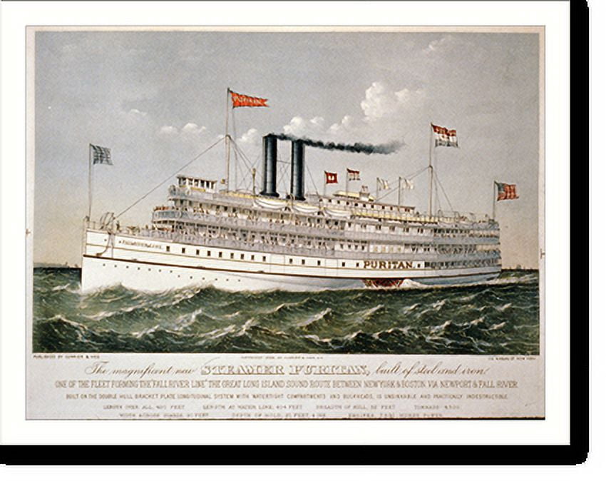 Historic Print, The magnificent new steamer Puritan, built of steel and ...