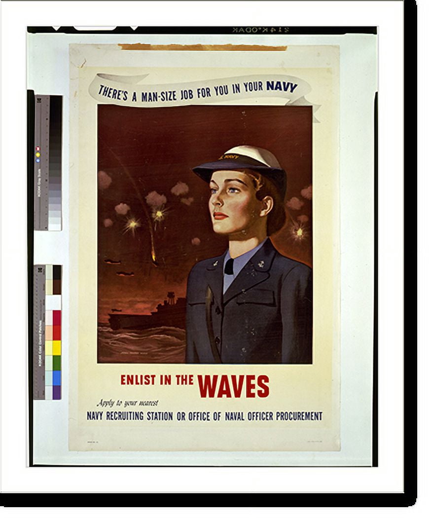 Historic Print, There's a man-size job for you in your Navy, enlist in ...