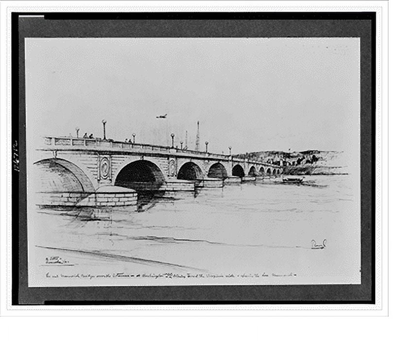 Historic Print, The new Memorial Bridge across the Potomac, at ...