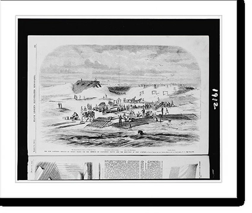 Historic Print, The new batteries erected on Morris Island for the ...