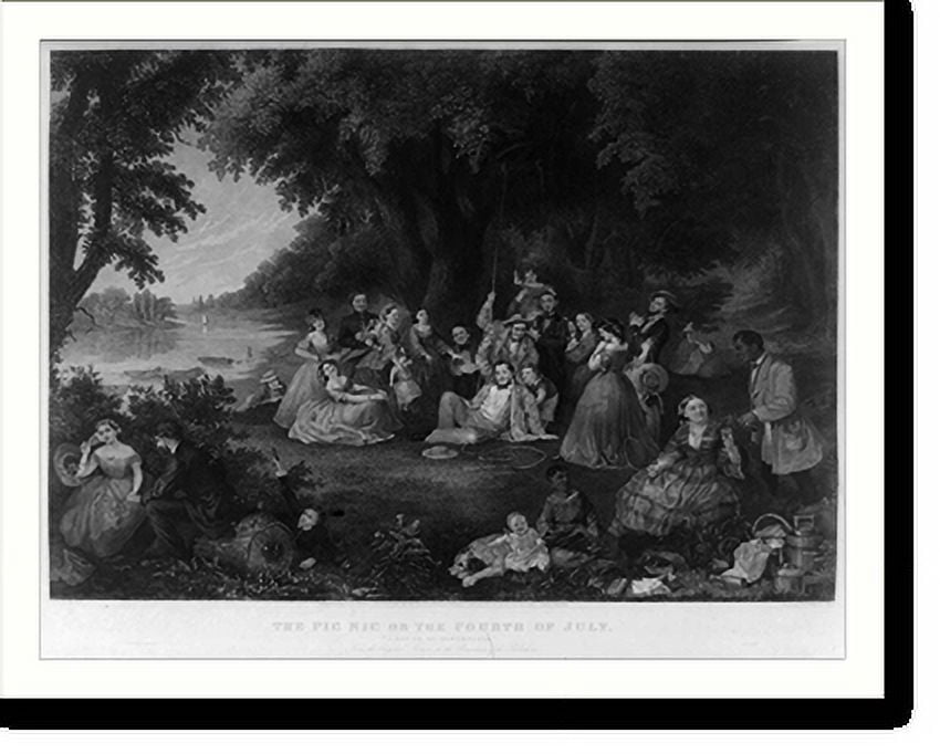 Historic Print, The pic nic on the fourth of July A day to be ...