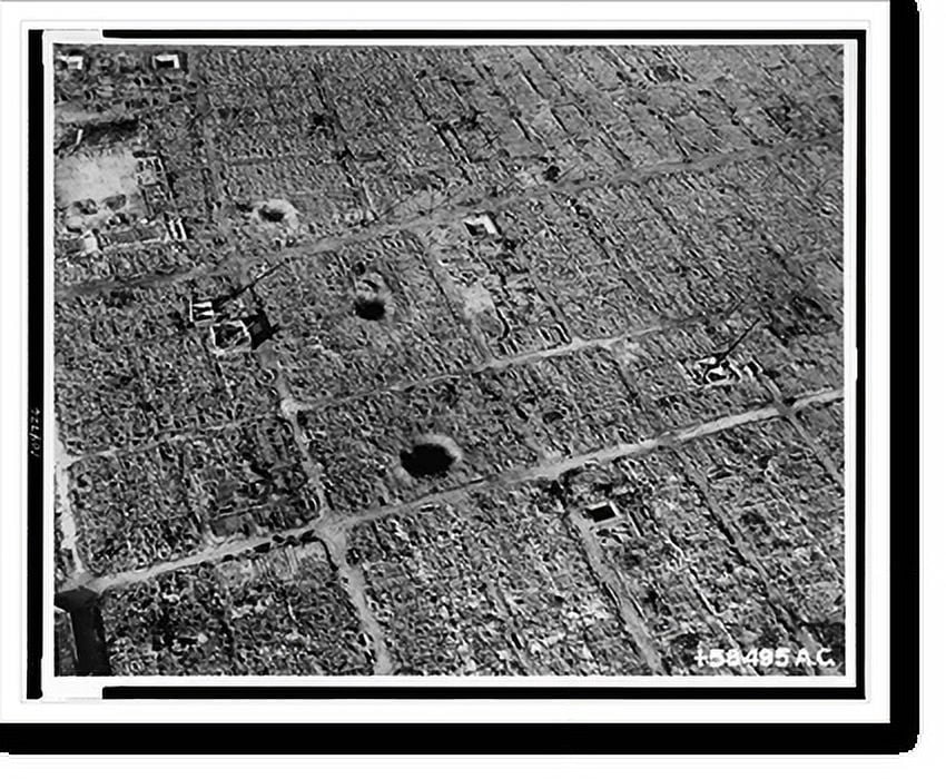 Historic Print, This section of Osaka, Japan was levelled by fire-bomb ...
