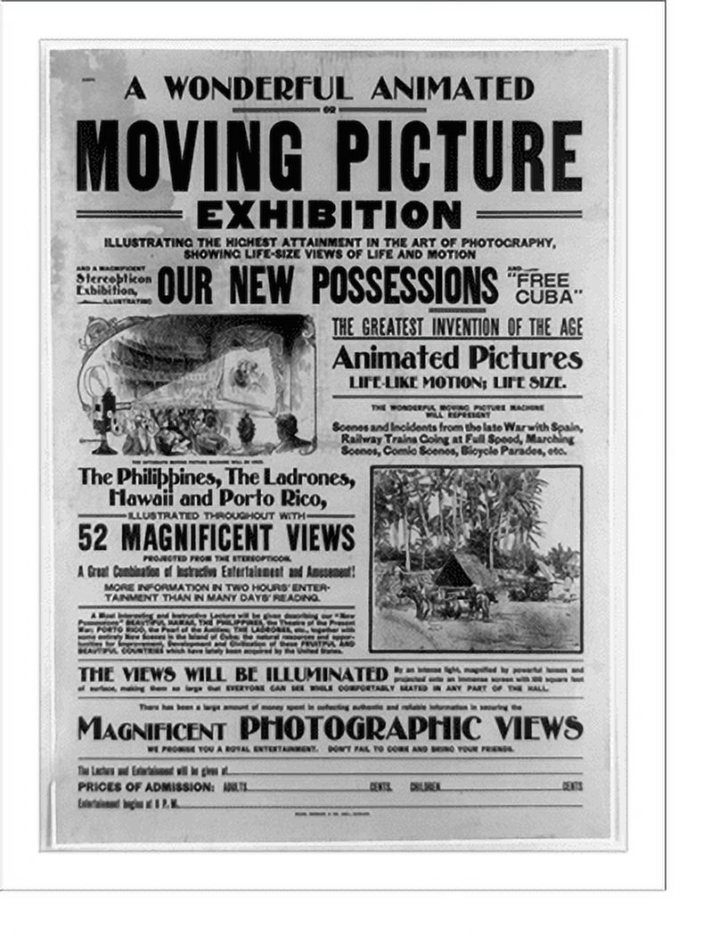 Historic Print, A wonderful animated or moving picture exhibition. our ...