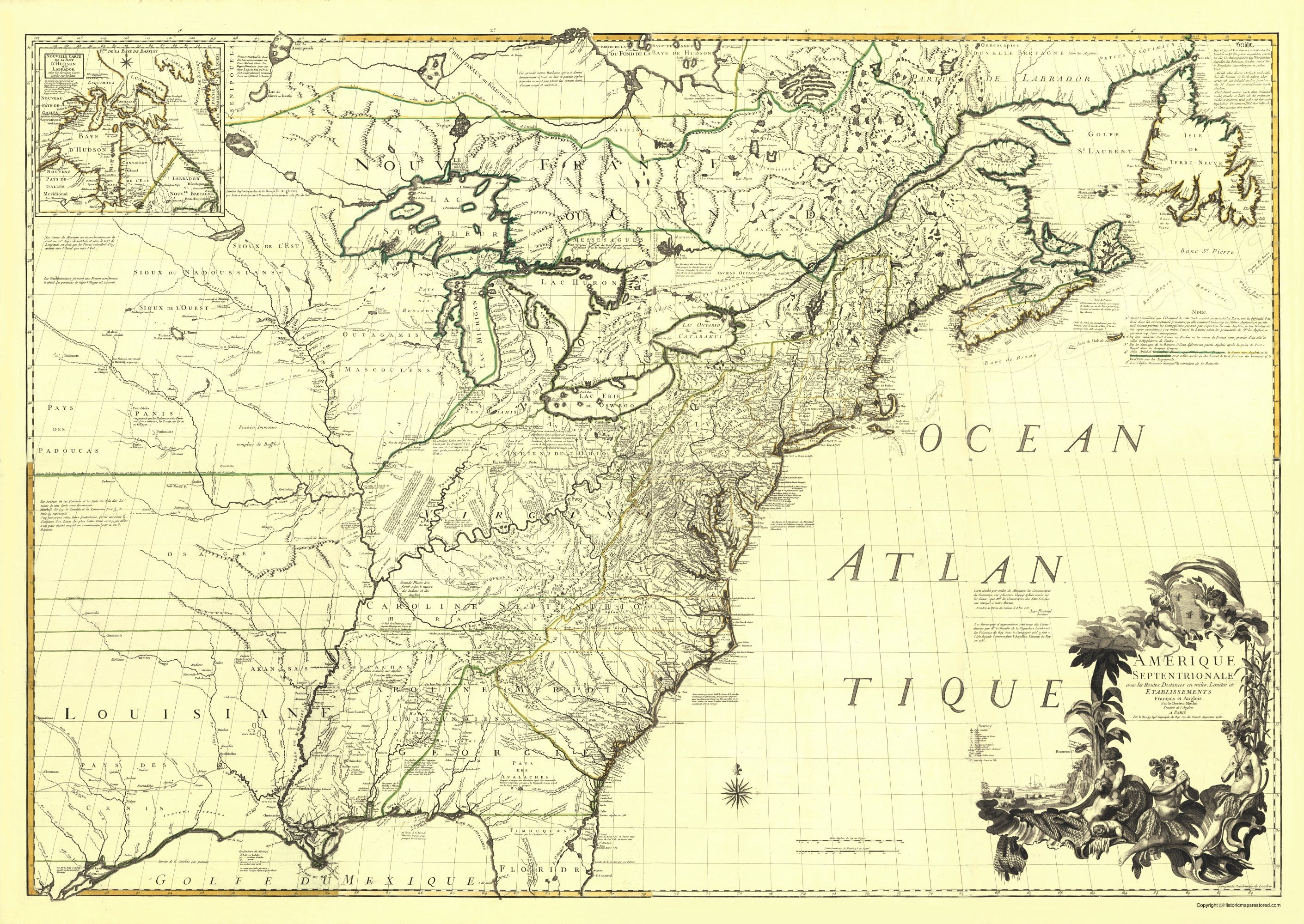Historic Revolutionary War Map - America French English Establishments ...