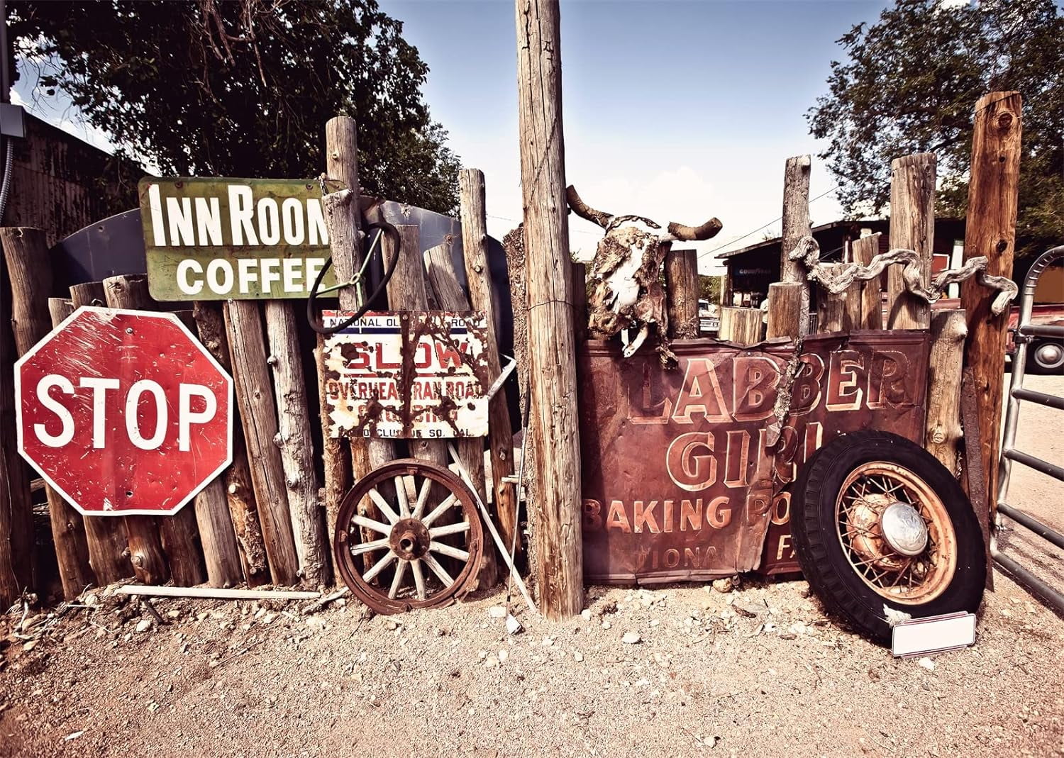 Historic Scenery Photography Backdrop Junk Jalopy General Store Gas ...