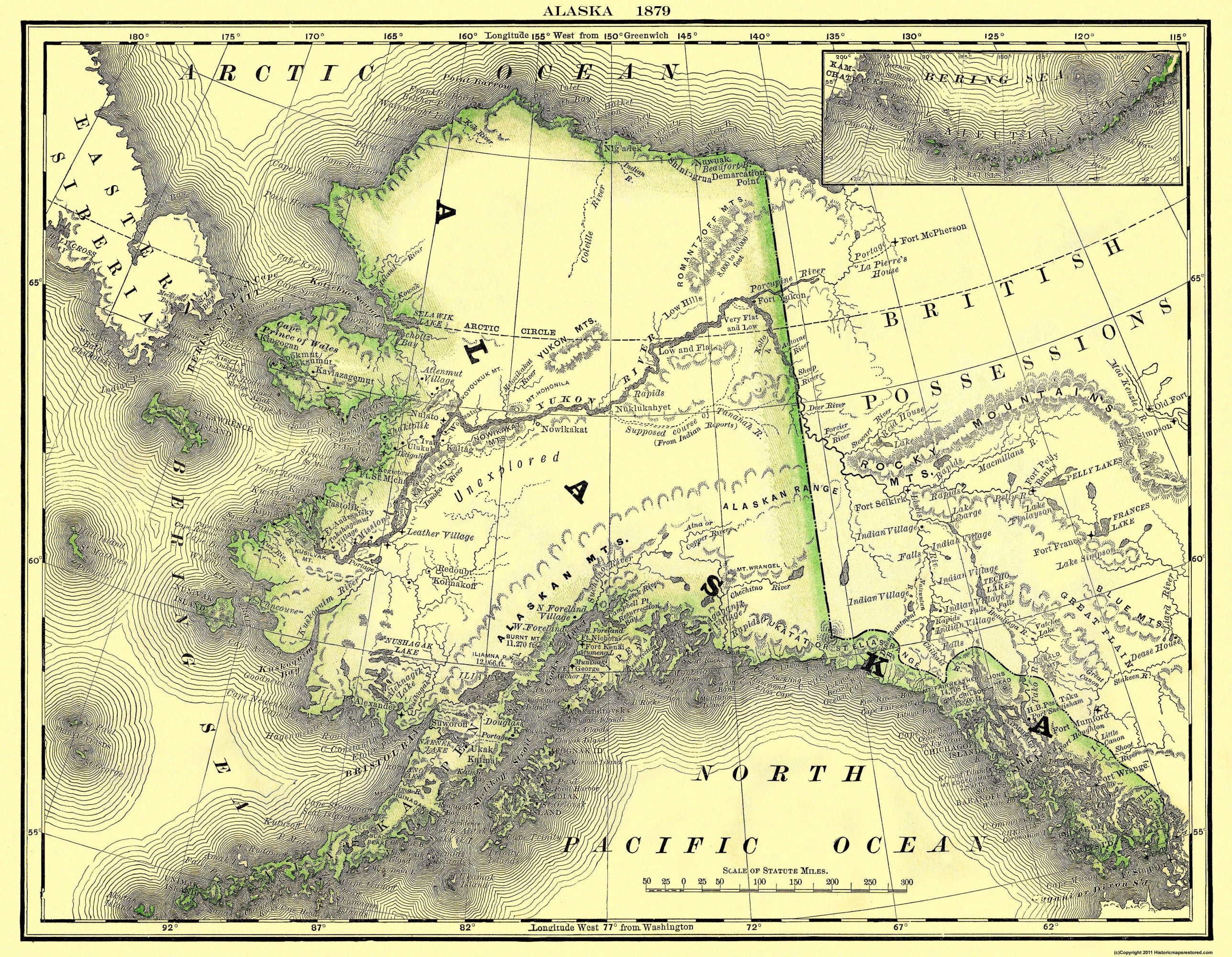 Historic State Map - Alaska - Dept of Interior 1879 - 29.63 x 23 ...