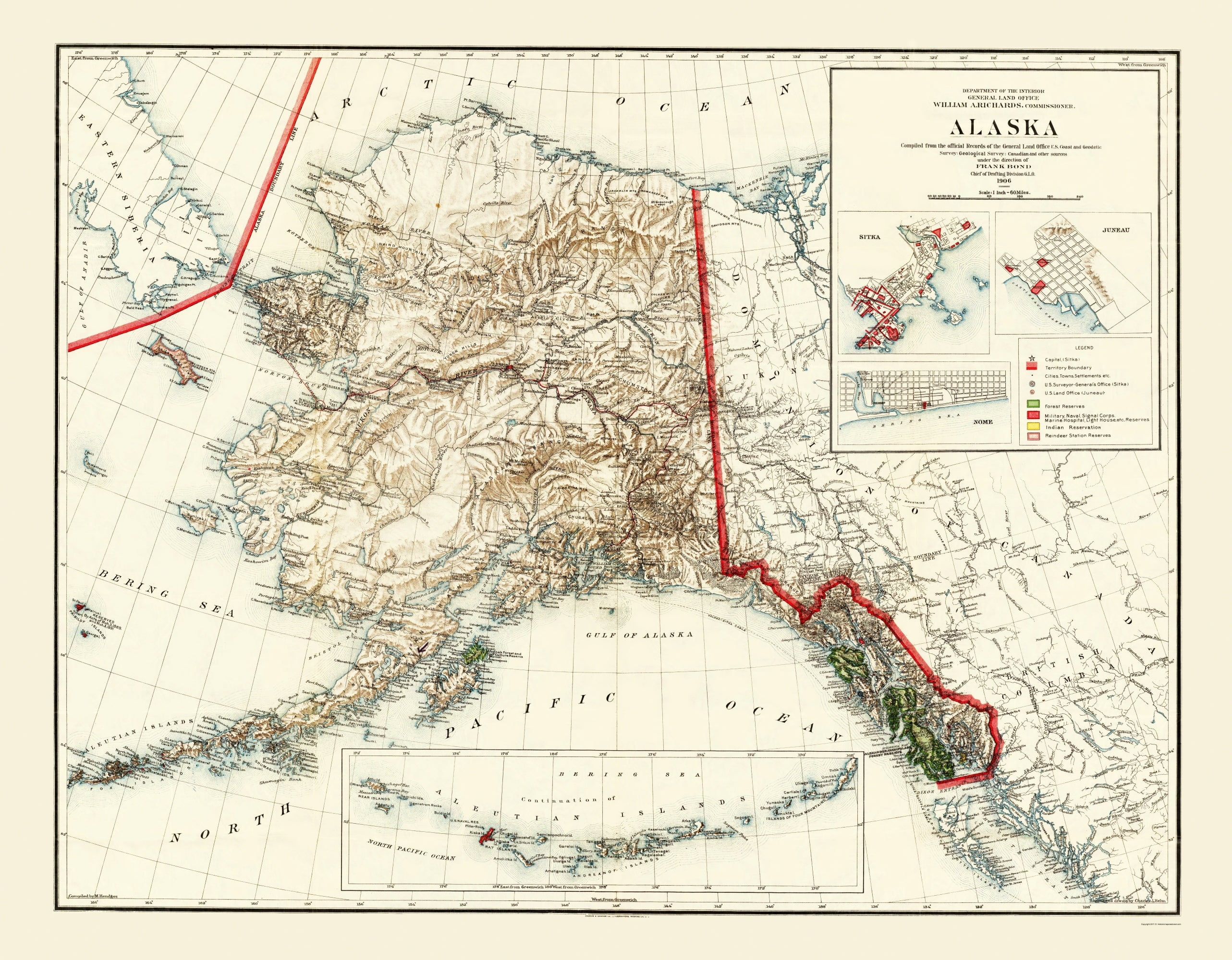 Historic State Map - Alaska - Graham 1906 - 23 x 29.50 - Vintage Wall ...