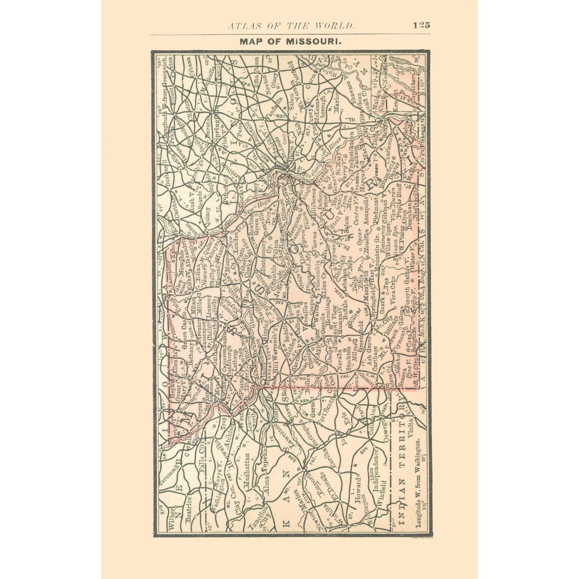 Historic State Map - Missouri - Alden 1886 - 23 x 35.40 - Vintage Wall ...
