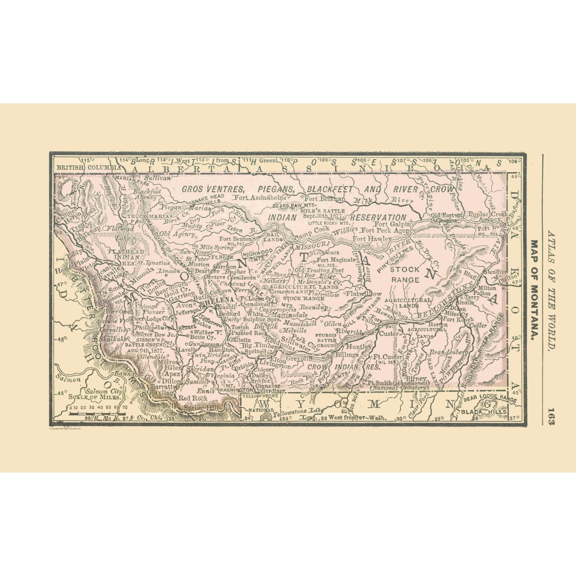 Historic State Map - Montana - Alden 1886 - 35.90 x 23 - Vintage Wall ...
