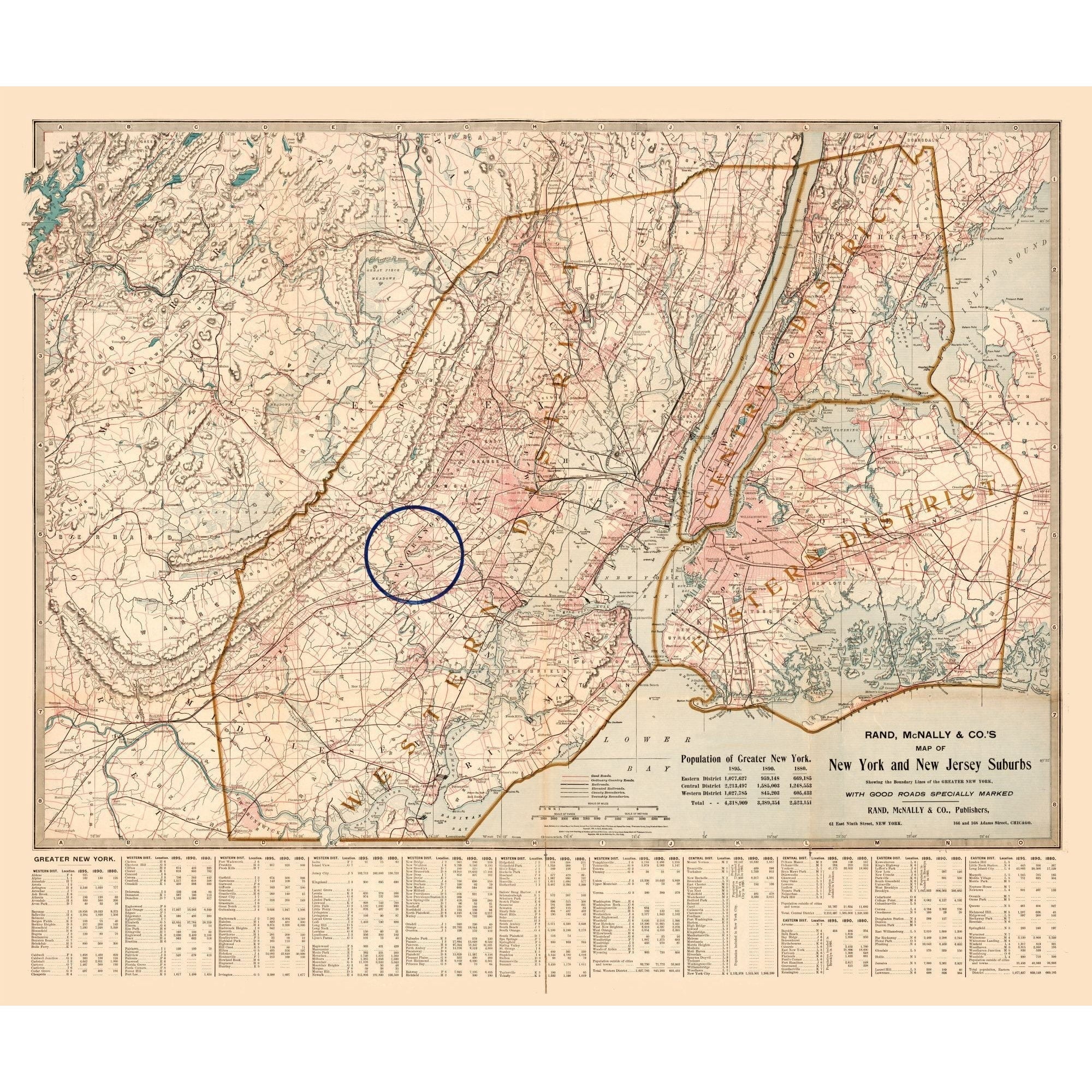 Historic State Map - New York - 1895 - 27.31 x 23 - Vintage Wall Art ...