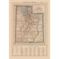 Historic State Map - Utah - Reynold 1921 - Vintage Wall Art - Walmart.com