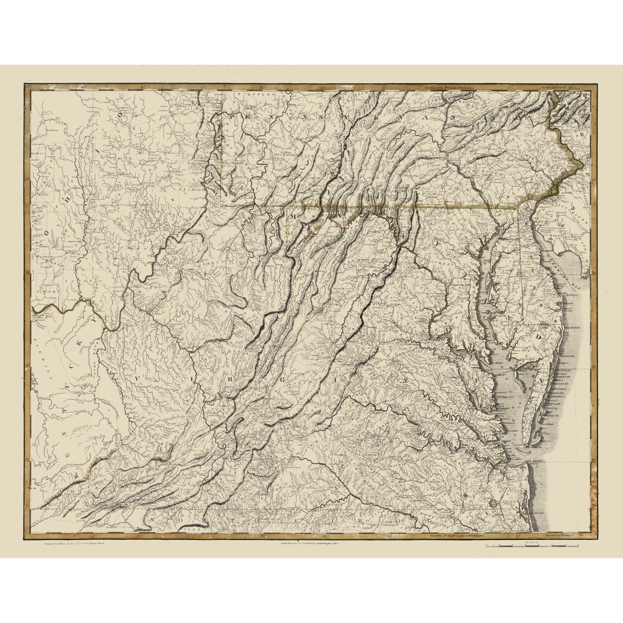 Historic State Map - Virginia - Flowman 1814 - 29.04 x 23 - Vintage ...