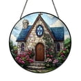 Historic Stone Building Stained Glass Suncatcher – Architectural Window ...