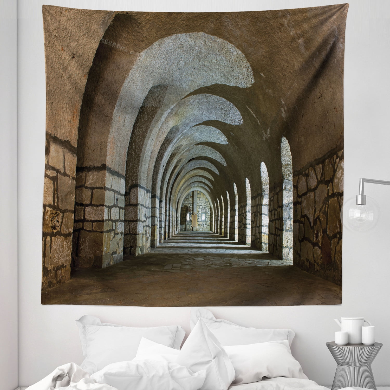Historic Tapestry, Corridor in an Old Fortress Touristic Historical ...