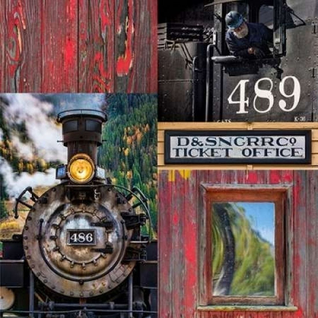 Historic Train Collage IV Poster Print by Kathy Mahan (24 x 24 ...