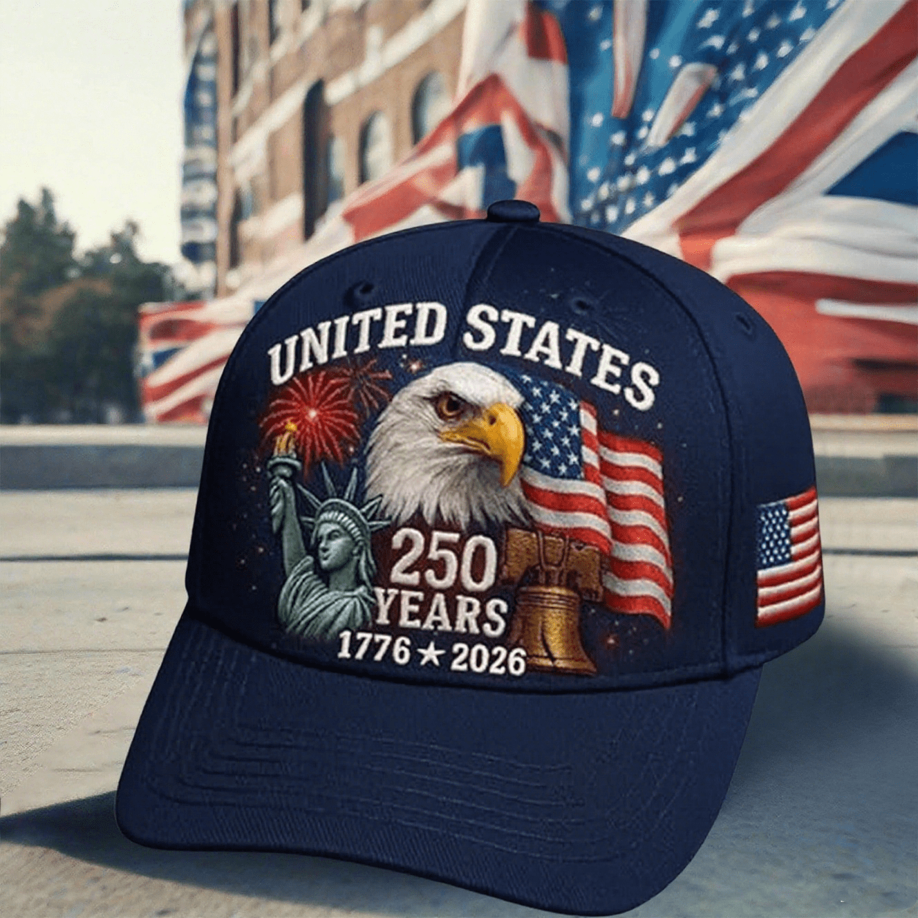 Historic Tribute 250 Years USA Hat, Adjustable Baseball Cap Commemorative Gift, Honor National ...