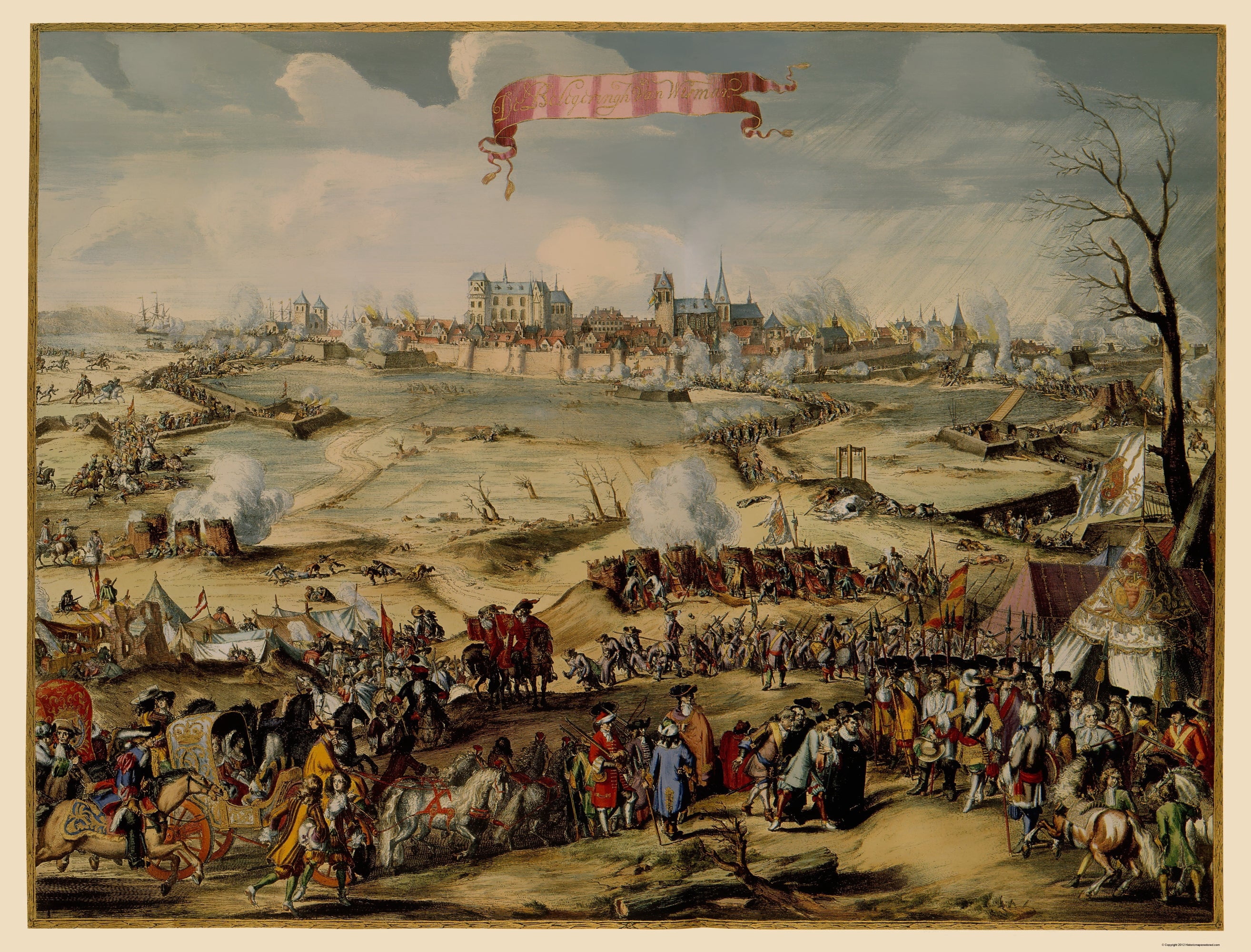 Historic War Map - Wismar Siege Mecklenburg Germany - De'Hooghe 1675 ...