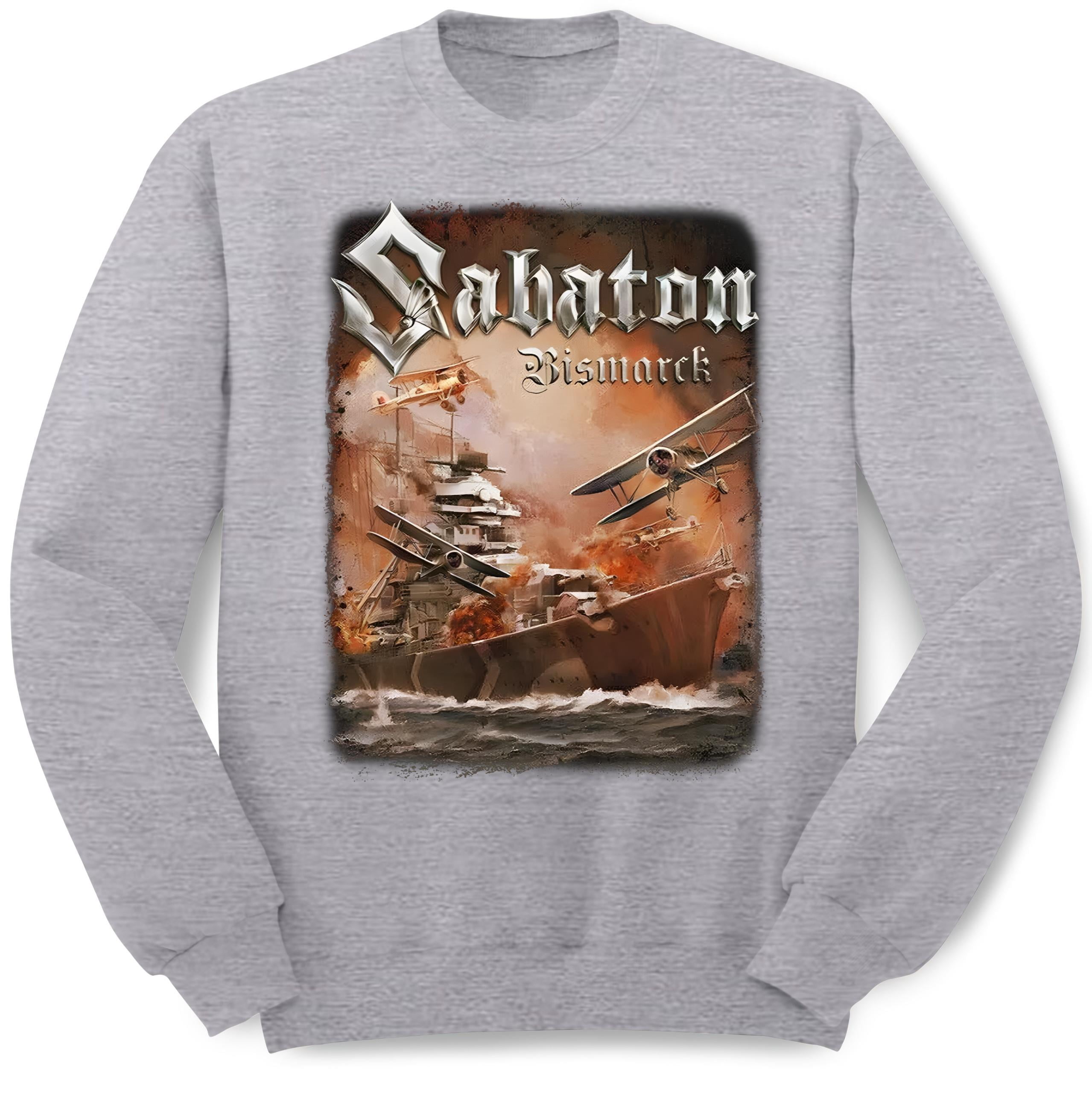 Historic Warship Bismarck Inspired Metal Band Sweatshirt - Walmart.com