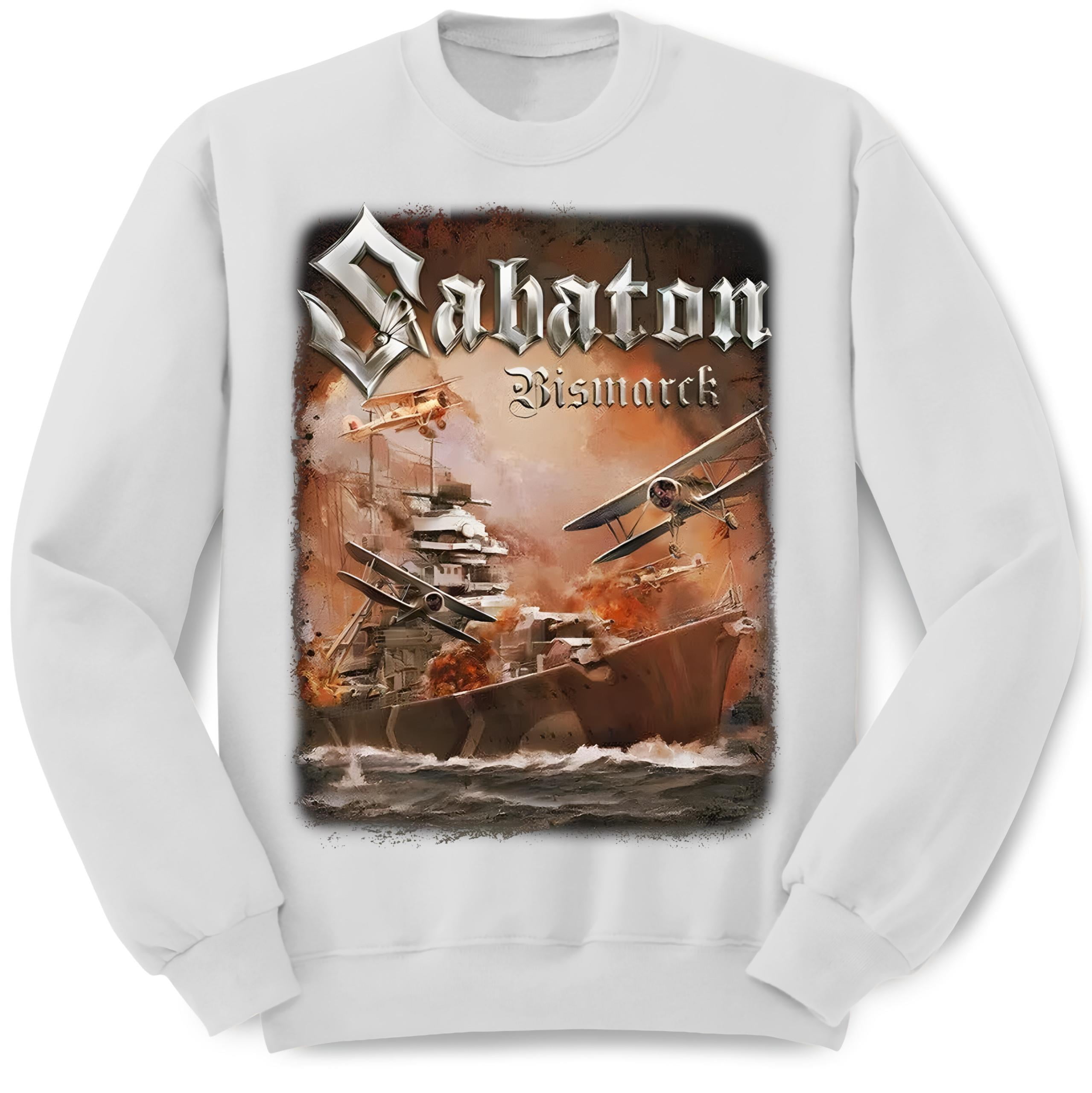 Historic Warship Bismarck Inspired Metal Band Sweatshirt - Walmart.com