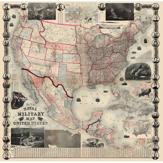 Historical Civil War Map - United States Naval Military - Smith 1862 ...