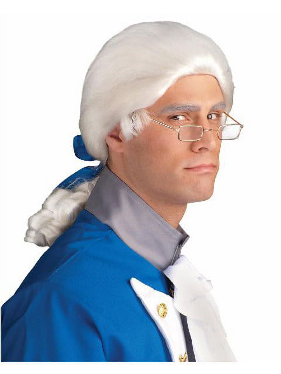 Historical Duke White Costume Wig with Bow, for Adults - Walmart.com