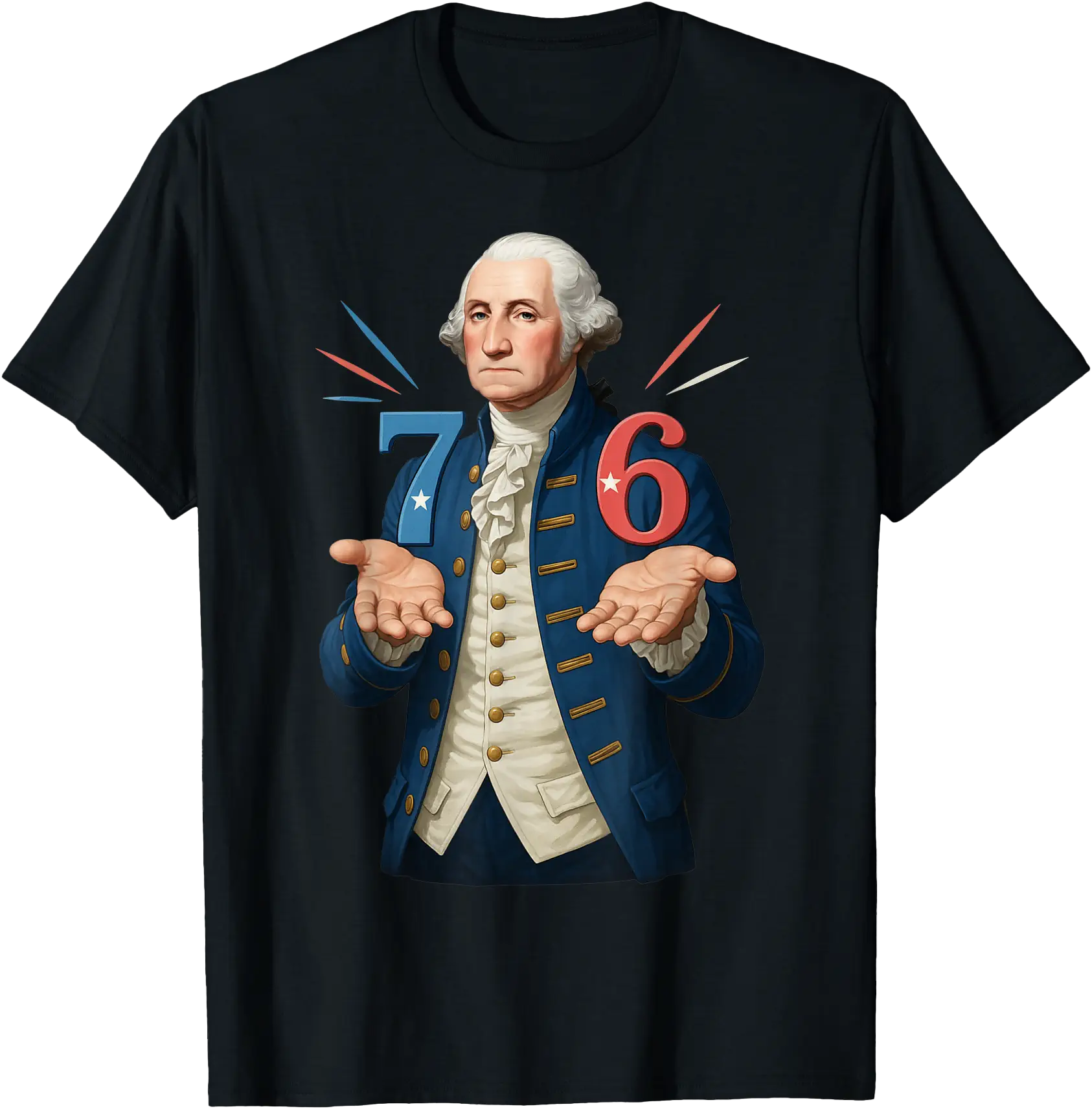 Historical George Washington Graphic T-Shirt with 7-6 Design for ...