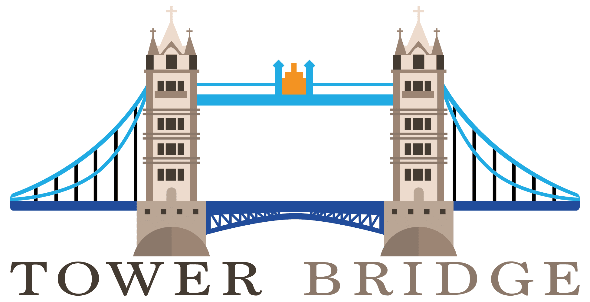 Historical Tower Bridge Lettering Art 20" x 39" Home Wall Decoration ...