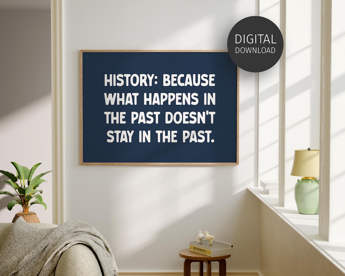 History Classroom Poster, Blue Wall Art For Motivational High School ...