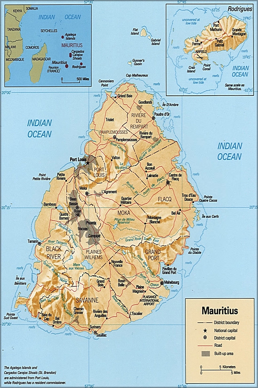 History Galore Cia Map of Mauritius 1990 24" x 36" Poster - Walmart.com