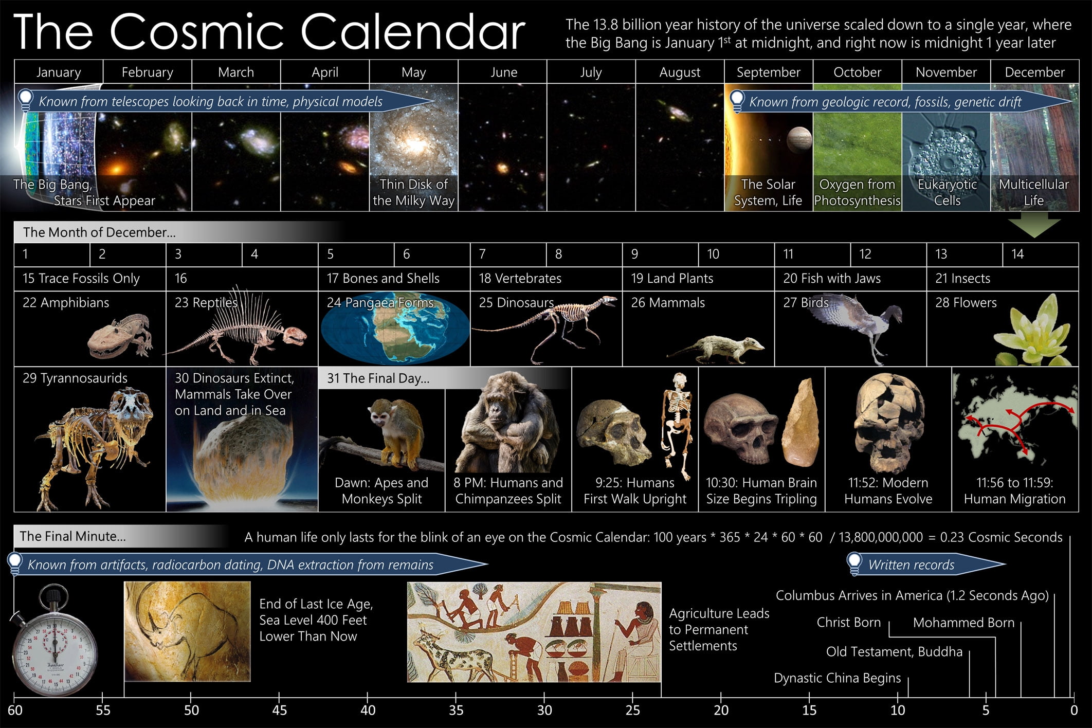 History Galore Cosmic Calendar Timeline of the Age of the Universe ...