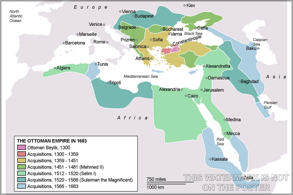History Galore Gallery Ottoman Empire 36" x 24" Poster - Walmart.com