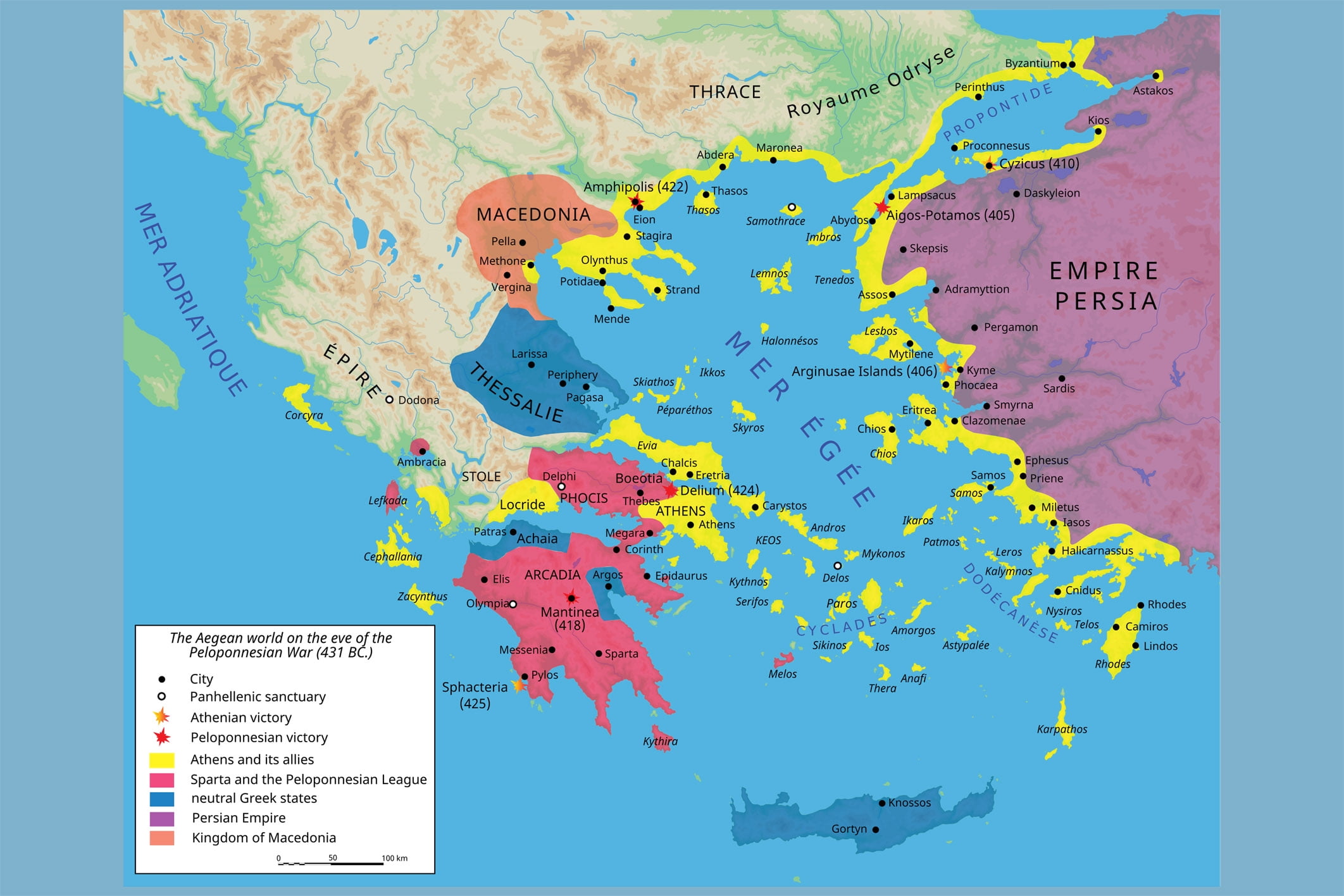 History Galore Map of Ancient Greece 431 BC Peloponnesian War Athens ...