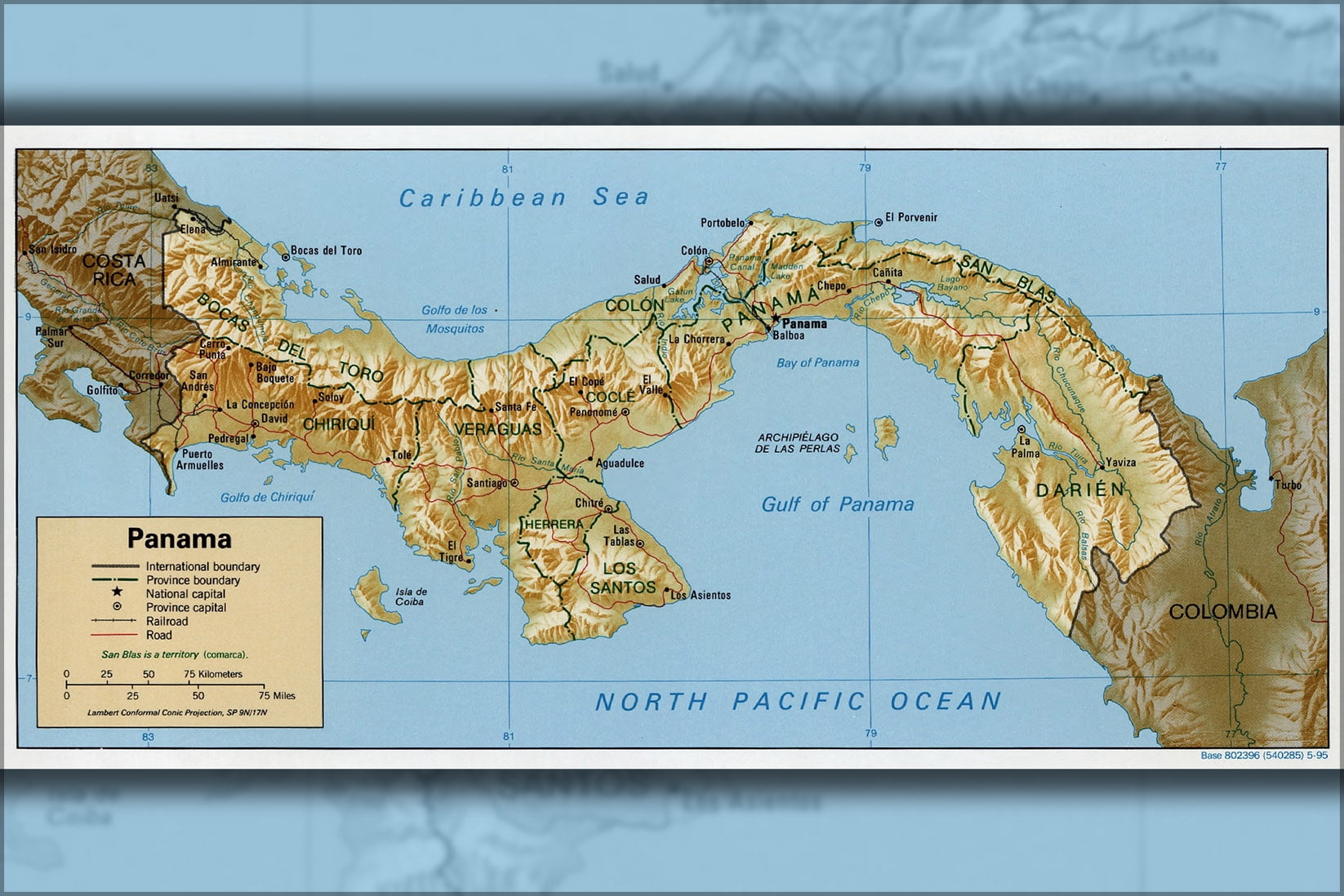 History Galore Map of Panama 1995 24"x36" Poster - Walmart.com