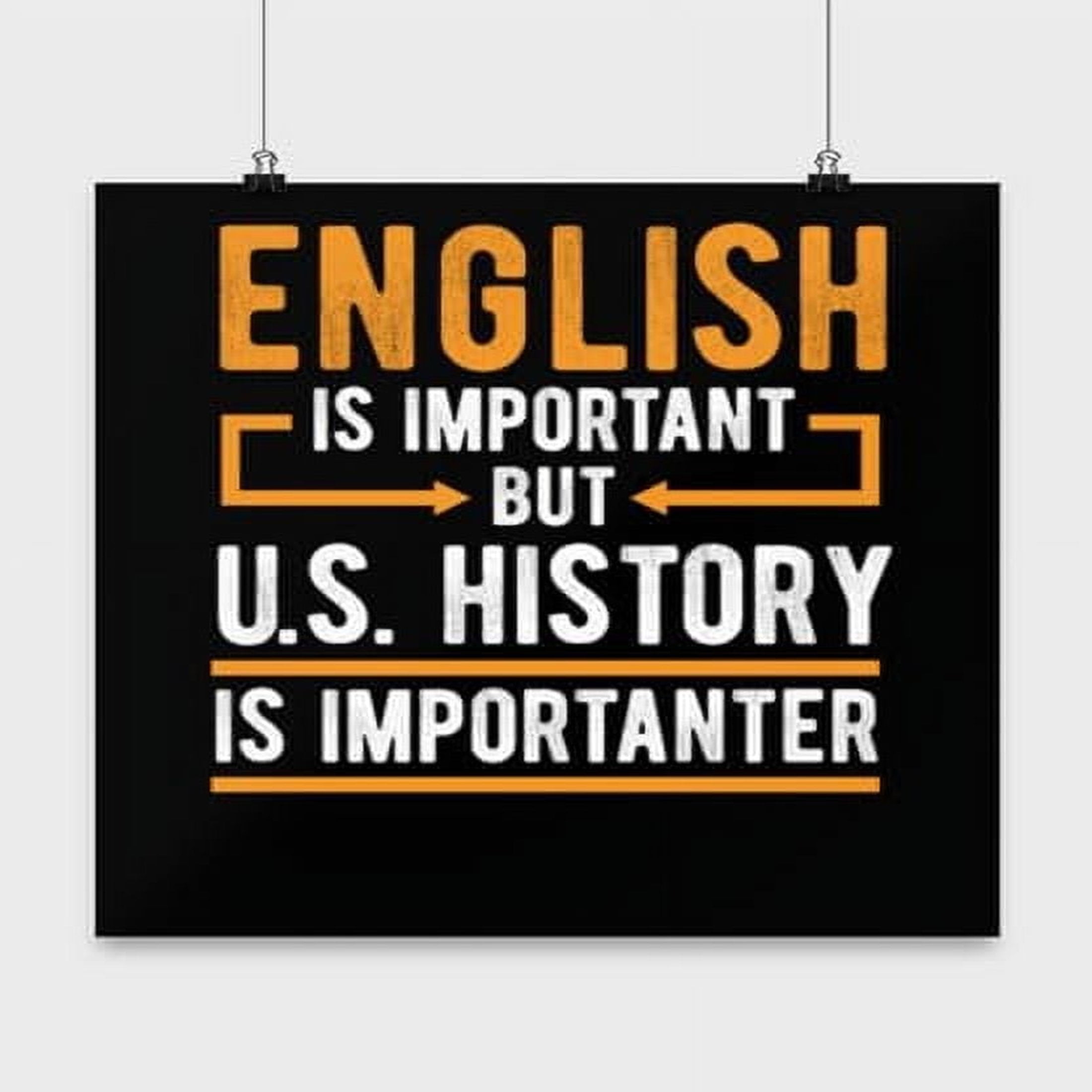 U.S. History Teacher Poster - "English Is Important, But History Is ...