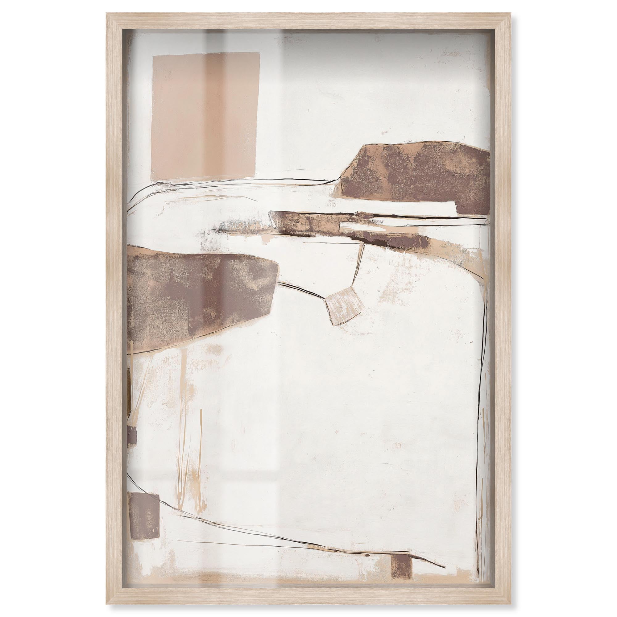 History of a Road II Shadowbox Print Boho Wall Decor by Art Remedy, Blonde Frame, 30 x 45 ...