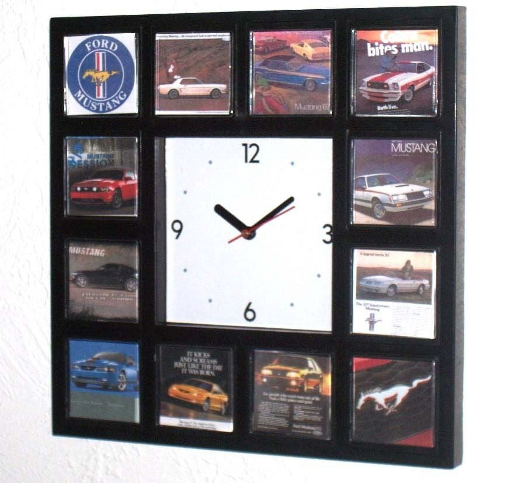History of classic Ford Mustang Ads Garage Man Cave Clock with 12 ...