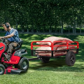 BIG RED Heavy Duty ATV Trailer Steel Dump Cart: Yard Garden Trailer for ...