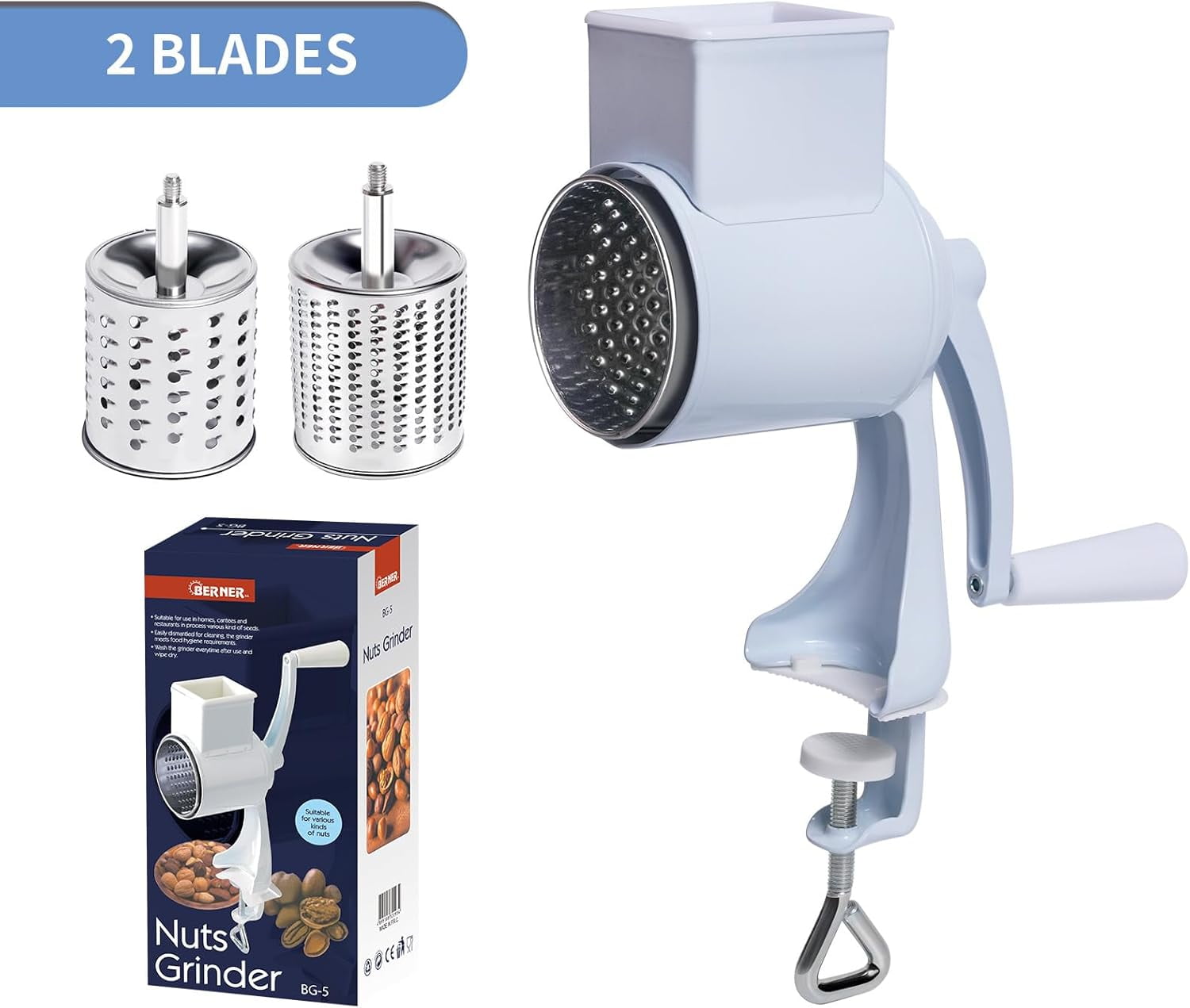 Historyli 160 Double Sword Rotary Nut Chopper Grinder With Hand Crank ...