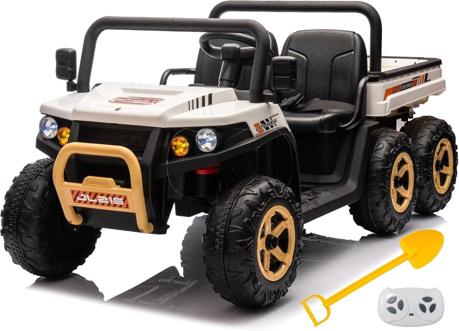 Historyli 24V Electric Car,2-5MPH Speeds, Automatic Truck Bed, Parent ...