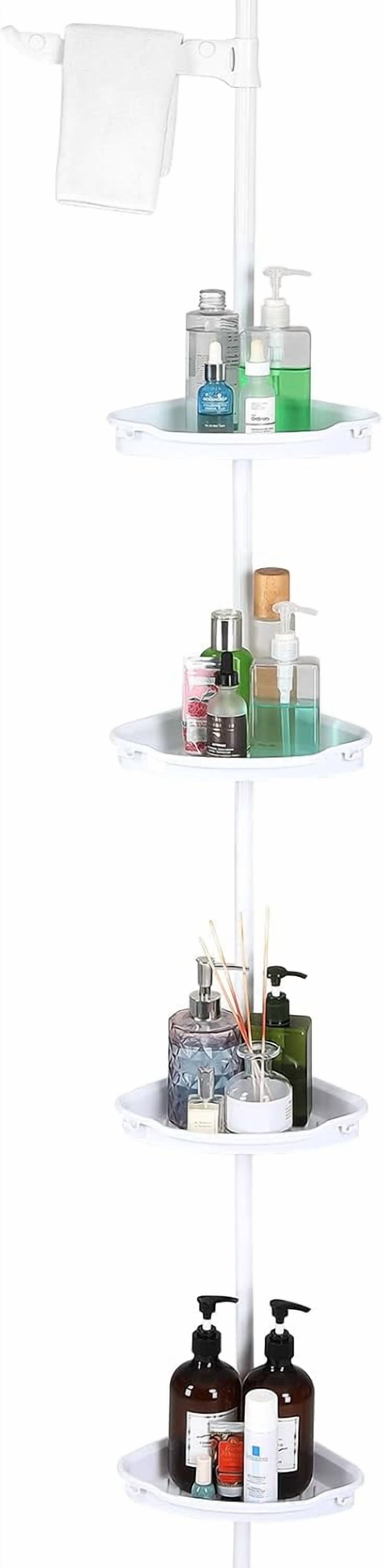 Historyli 4-Tier Corner Shower Caddy Tension Pole,Rust-Proof Bathroom ...