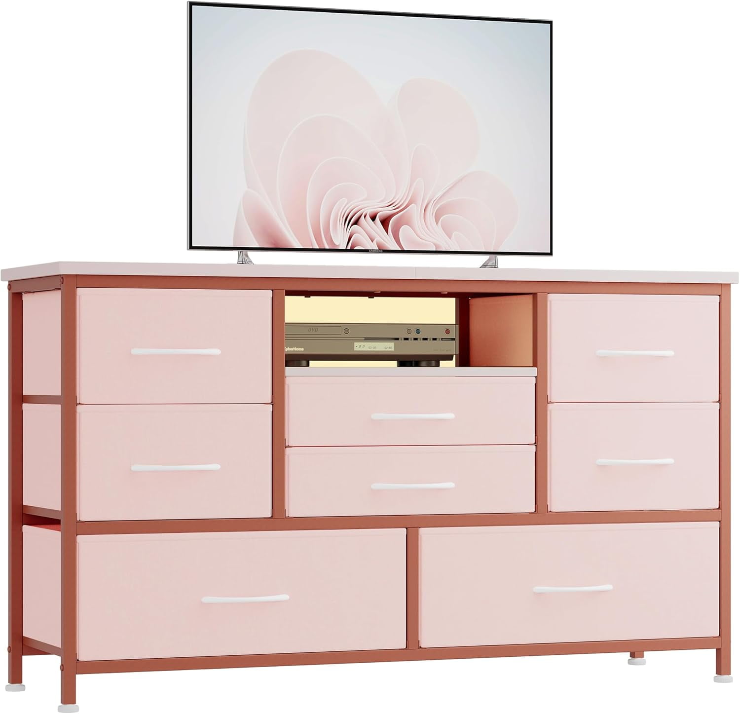 Historyli 47.4 Inch 8-Drawer TV Stand Up to 50 Inch TV,Drawers Dresser ...