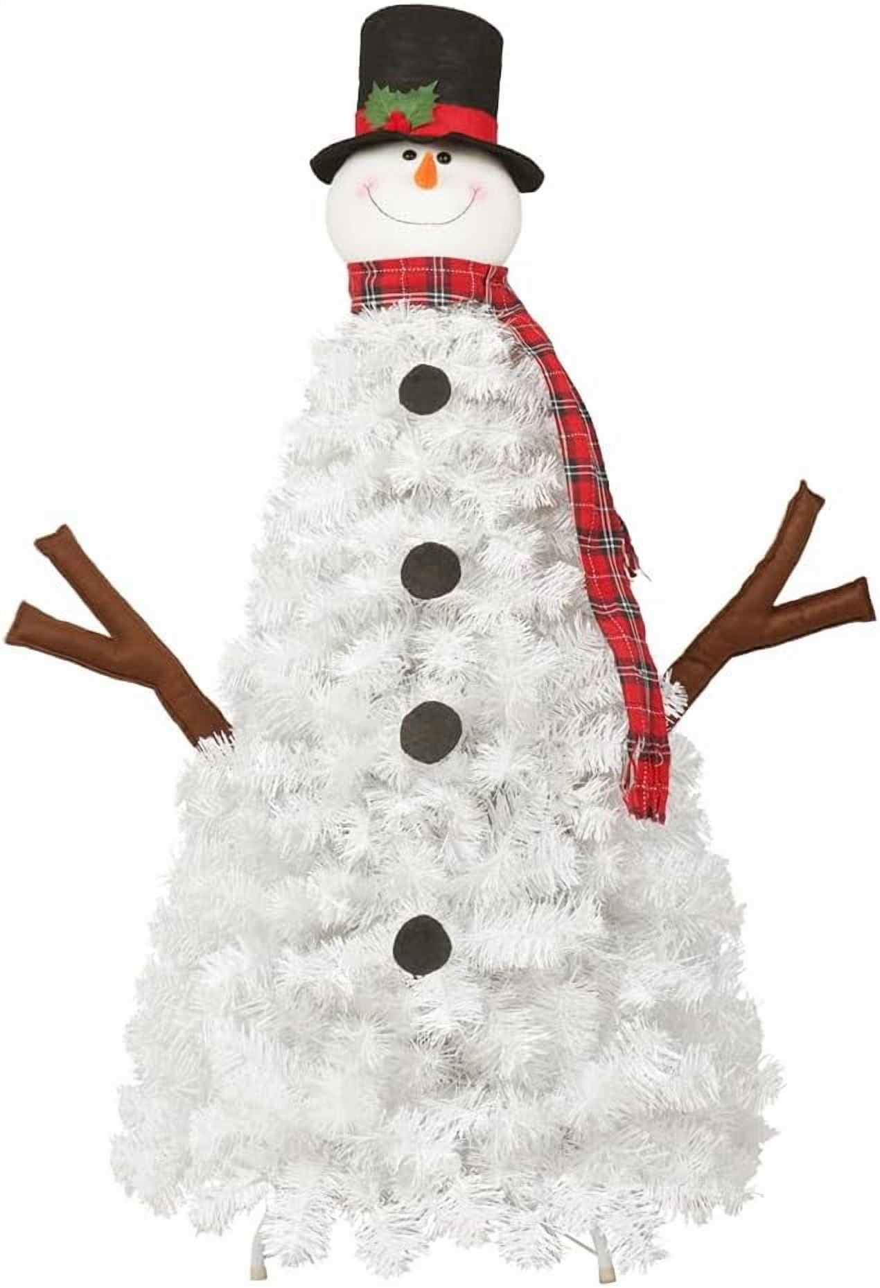 Historyli 4FT Christmas Tree with 100 Lights,Snowman-Shaped Artificial ...