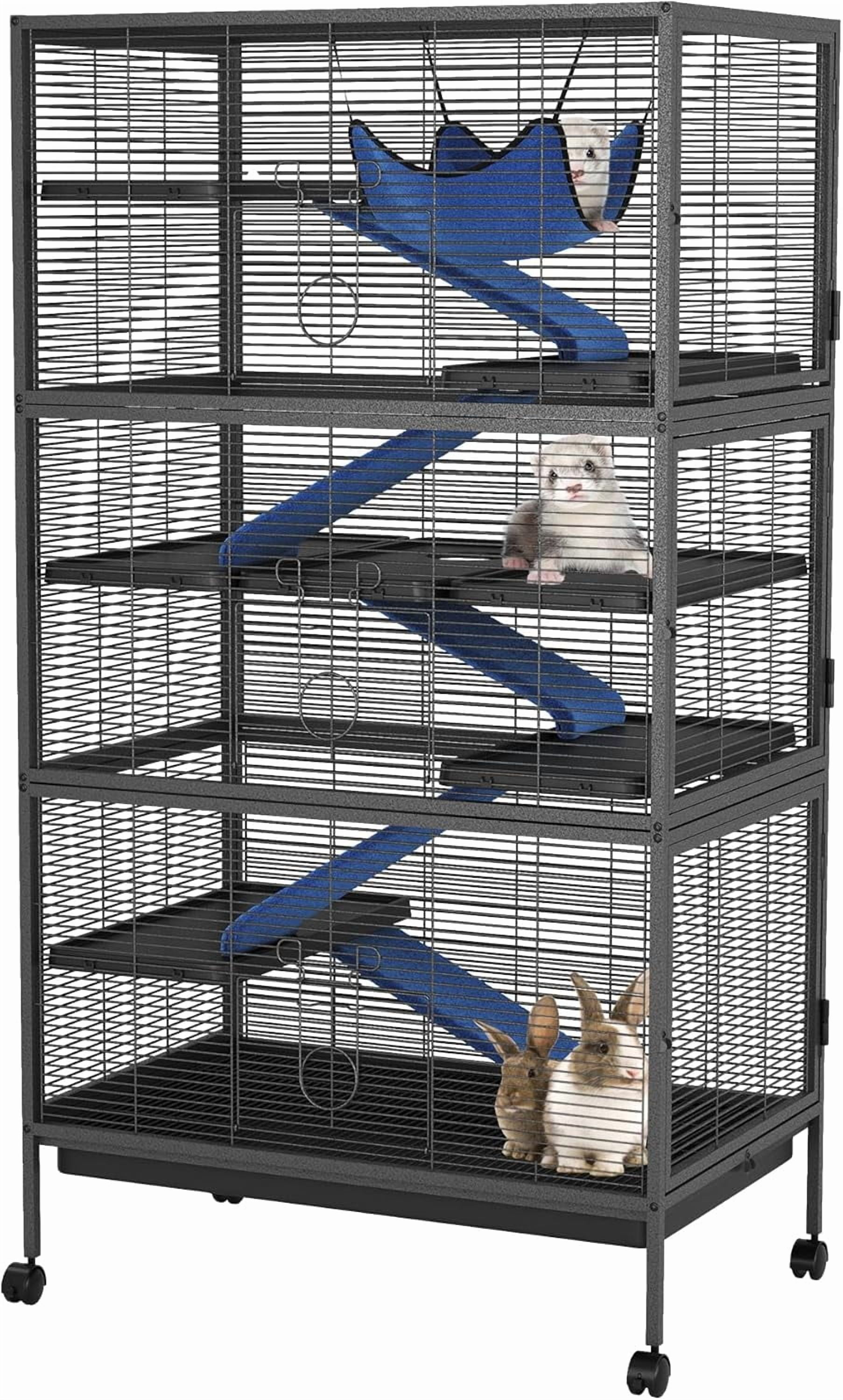 Historyli 5-Tier Metal Cage,Large 6-Tier Cage with 5 Removable Ramps ...