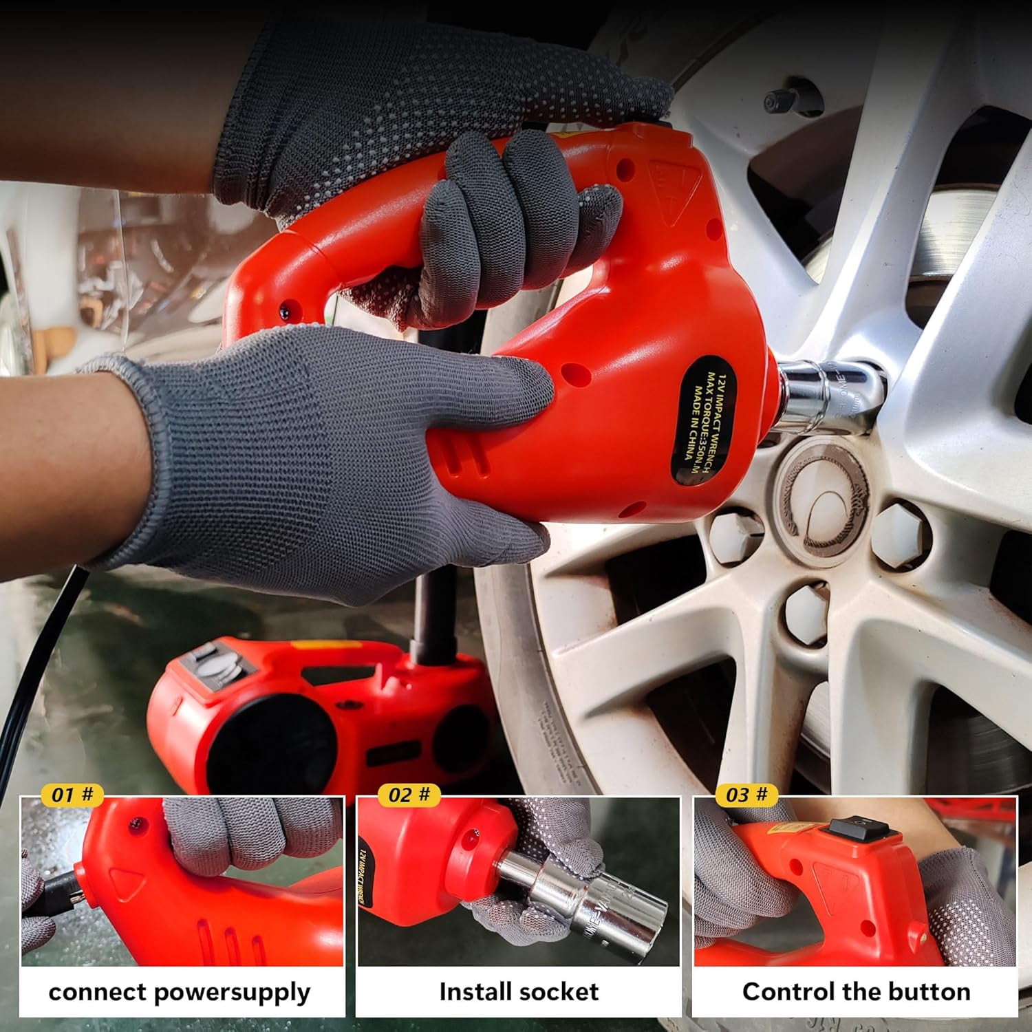 Historyli 5 Tons Steel Electric Car Jack,Floor Jack Lift with Impact ...