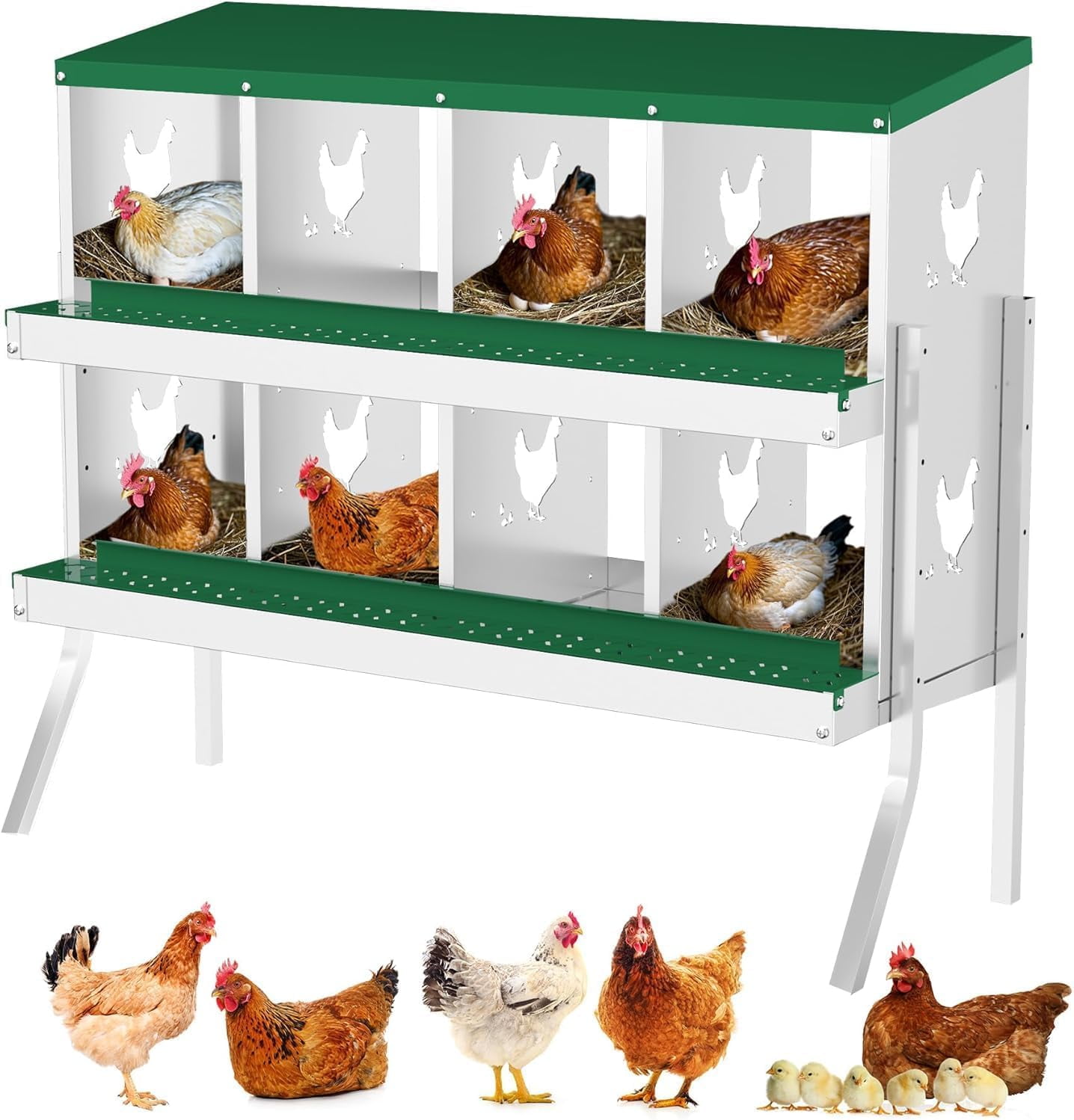 Historyli Chicken Nesting Box,8 Compartment Metal Nesting Boxes for ...