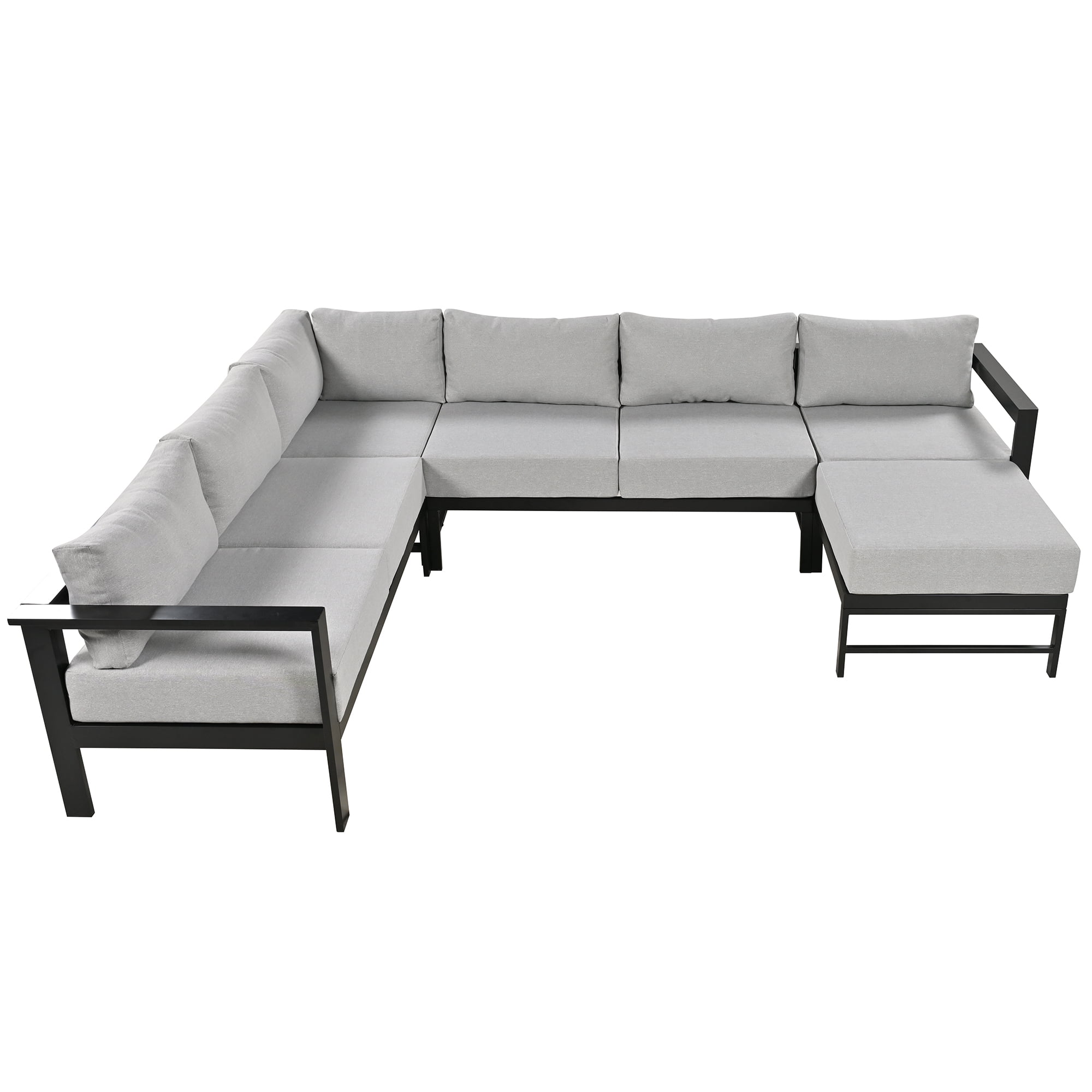 Historyli Go5H 115.7in Modern Sectional Sofa, 6 Seater Patio ...